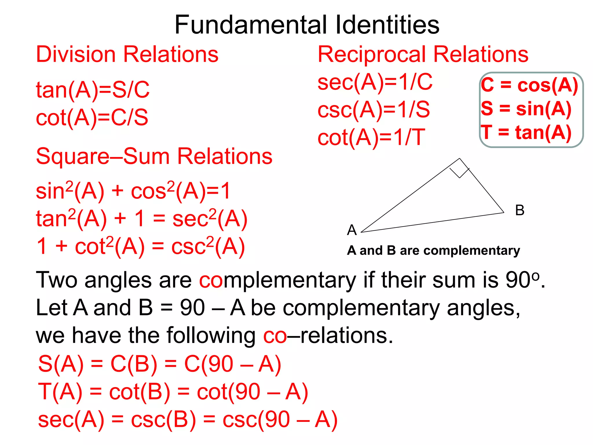 8. analytic trigonometry and trig formulas-x | PPTX