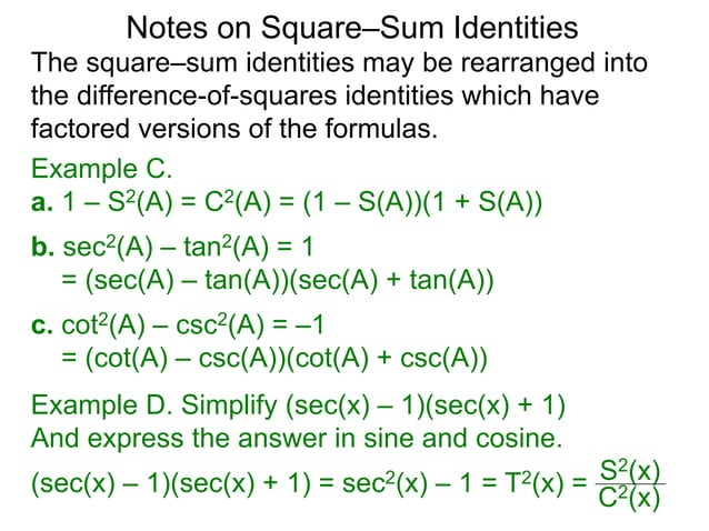 8. analytic trigonometry and trig formulas-x | PPT