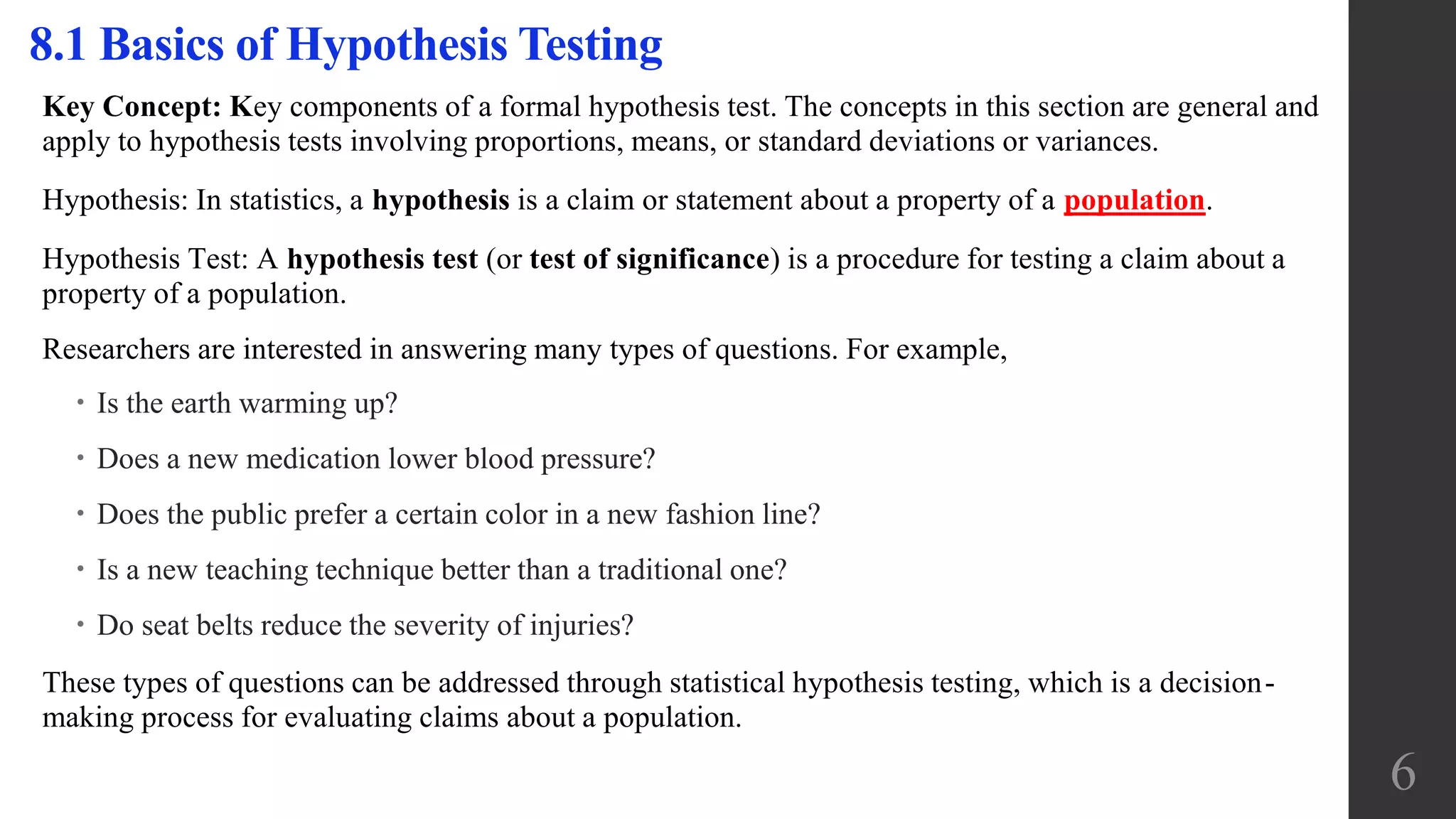 Basics of Hypothesis Testing | PPTX