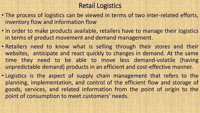 8. Retail Logistics | PPTX