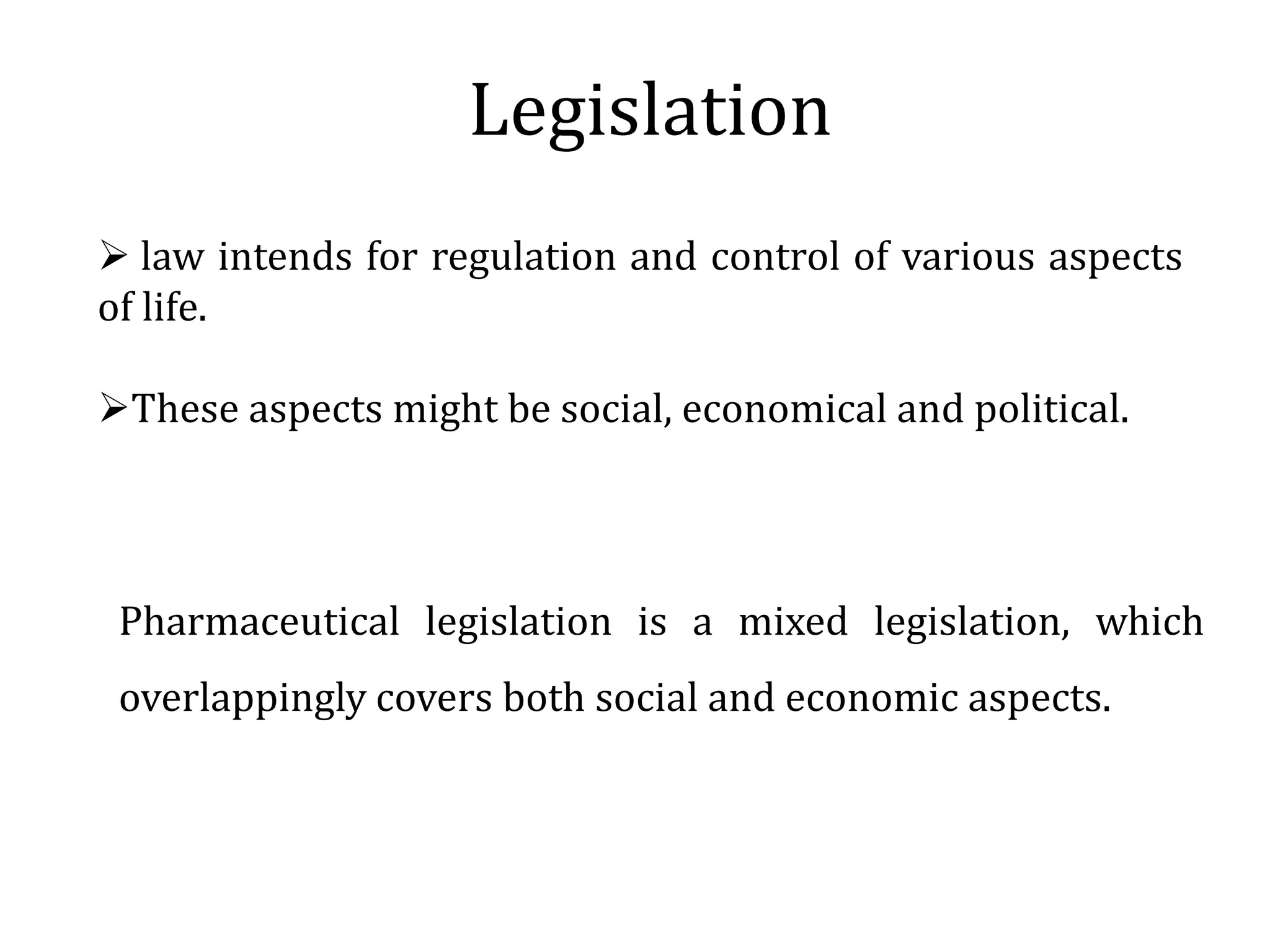 Pharmaceutical legislation in India | PPTX