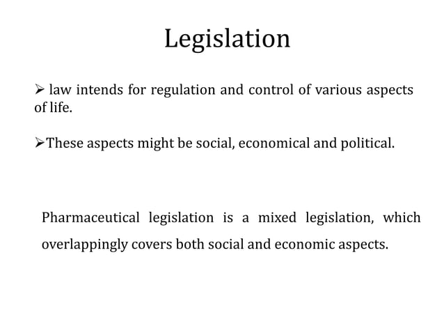 Pharmaceutical legislation in India | PPTX