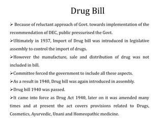 Pharmaceutical legislation in India | PPTX