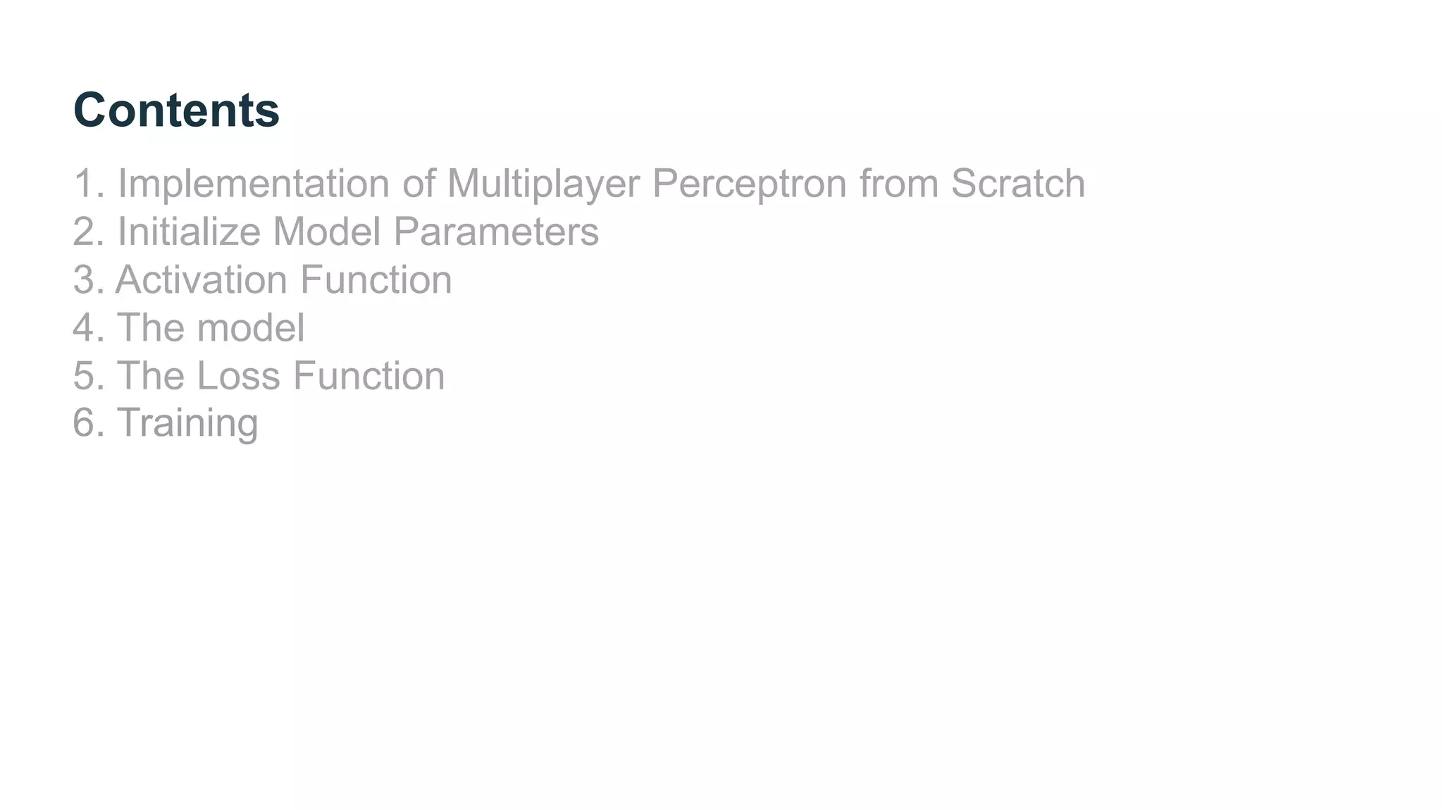 Implementation of Multilayer Perceptron from Scratch | PDF