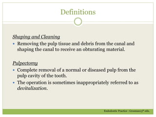 CLEANING AND SHAPING IN ENDODONTICS | PPTX