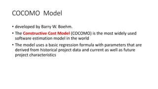 COCOMO Modal In Software Engineering By NADEEM AHMED | PPT