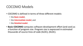 COCOMO Modal In Software Engineering By NADEEM AHMED | PPT