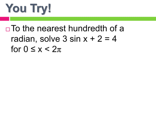8 1 simple trig equations | PPT
