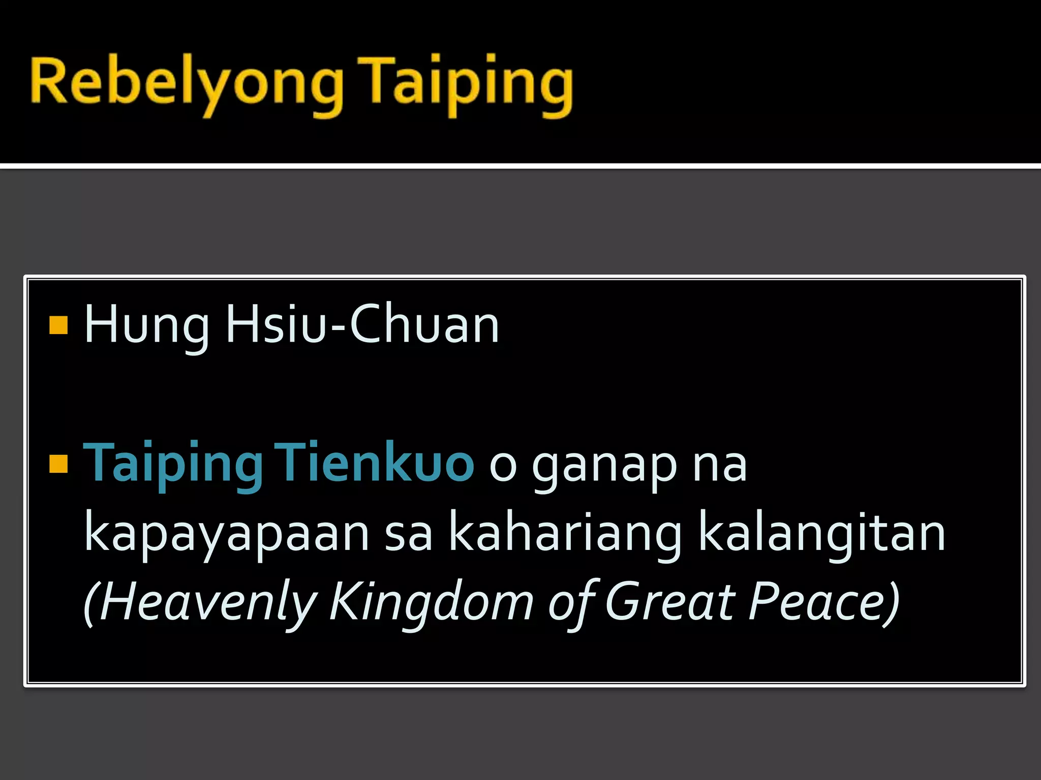 Unang Digmaang Opium (1st Opium War) | PPTX