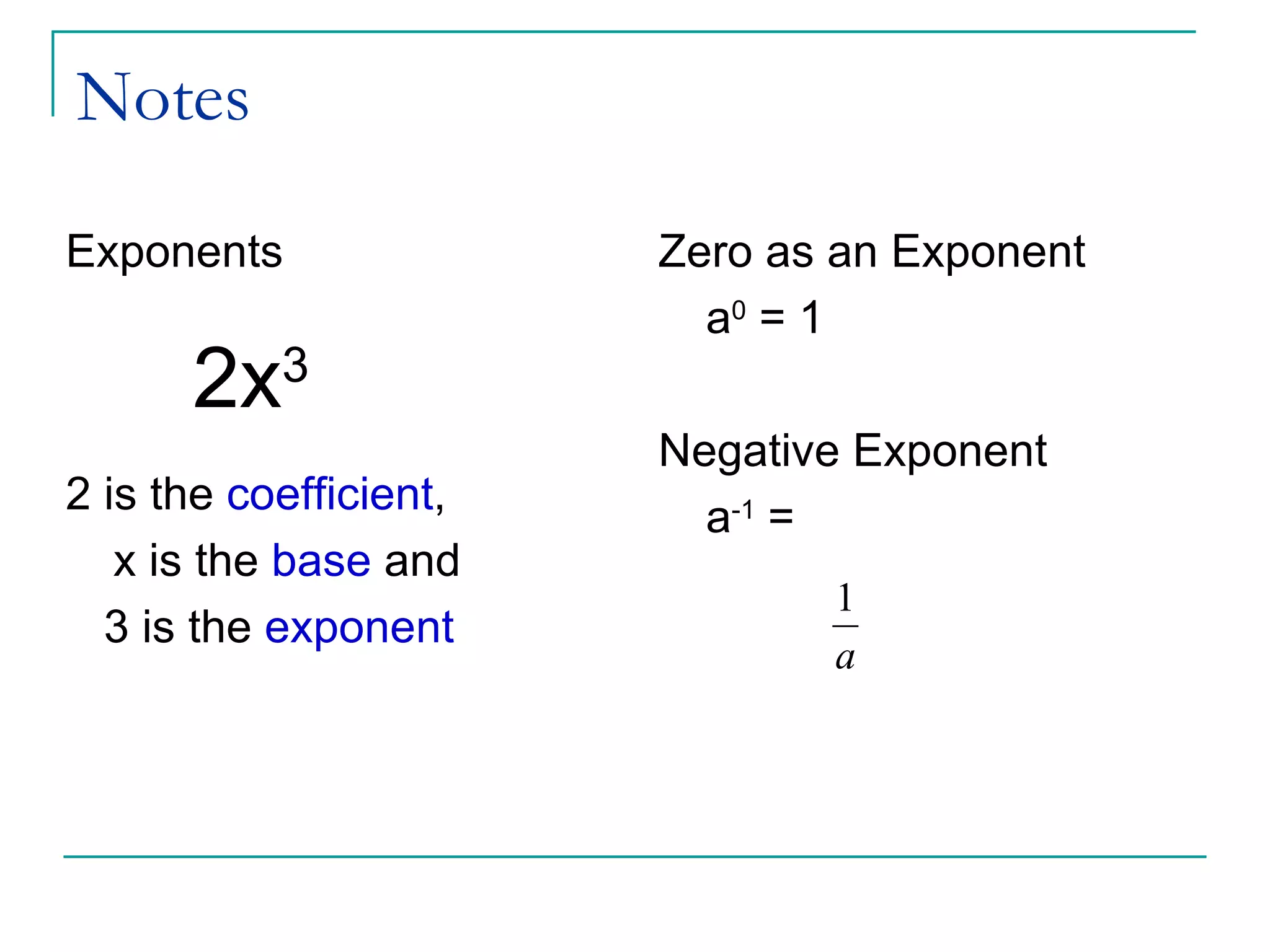 8 1 zero and negative exponents-modified | PPT