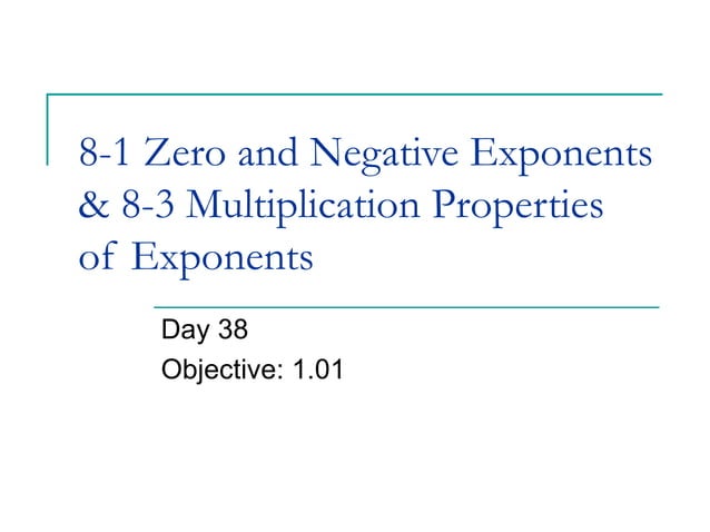 8 1 zero and negative exponents-modified | PPT