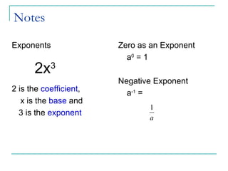 8 1 zero and negative exponents-modified | PPT