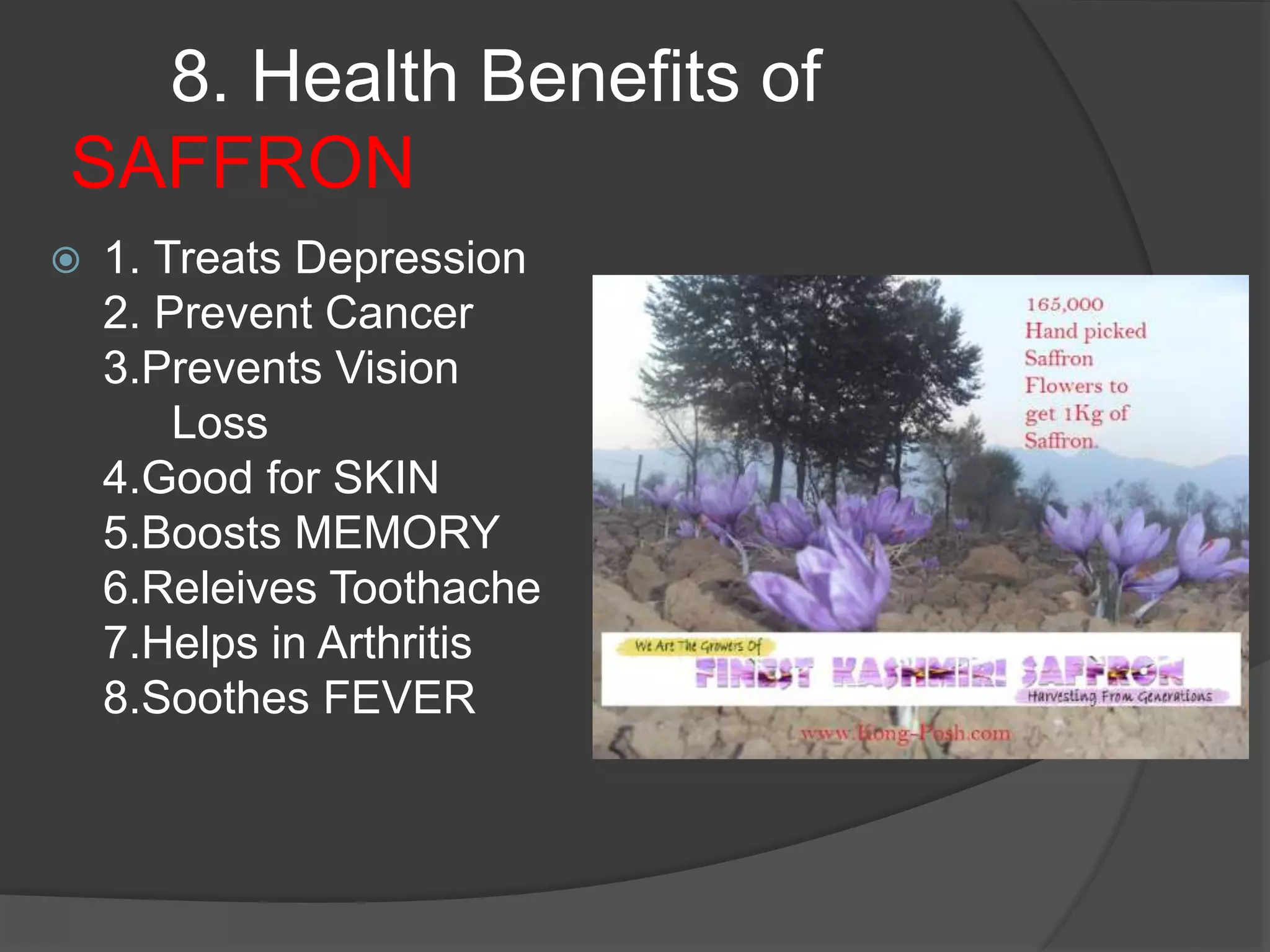 8. health benefits of saffron | PPTX