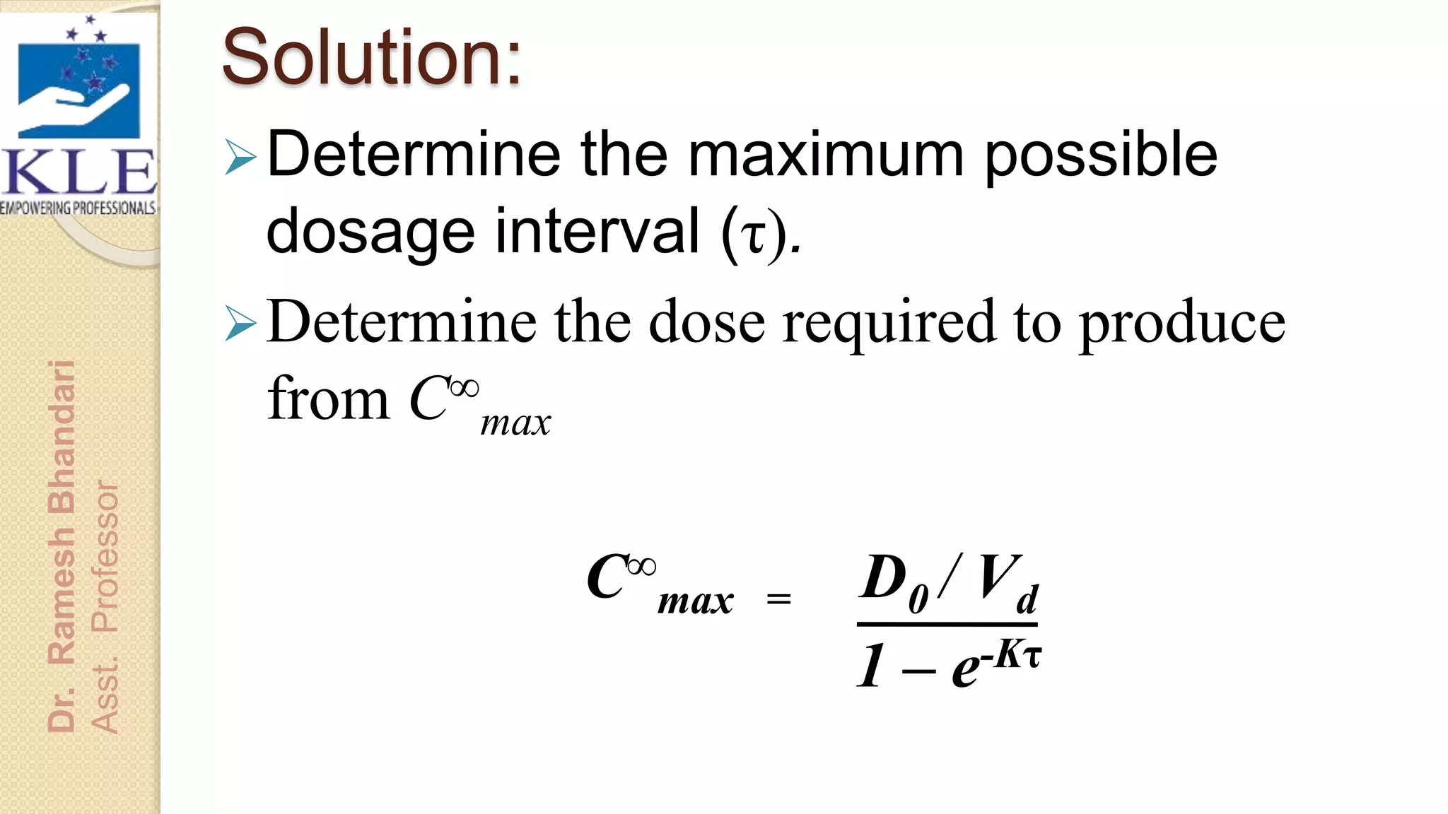 Determination of dose and dosing interval | PPTX