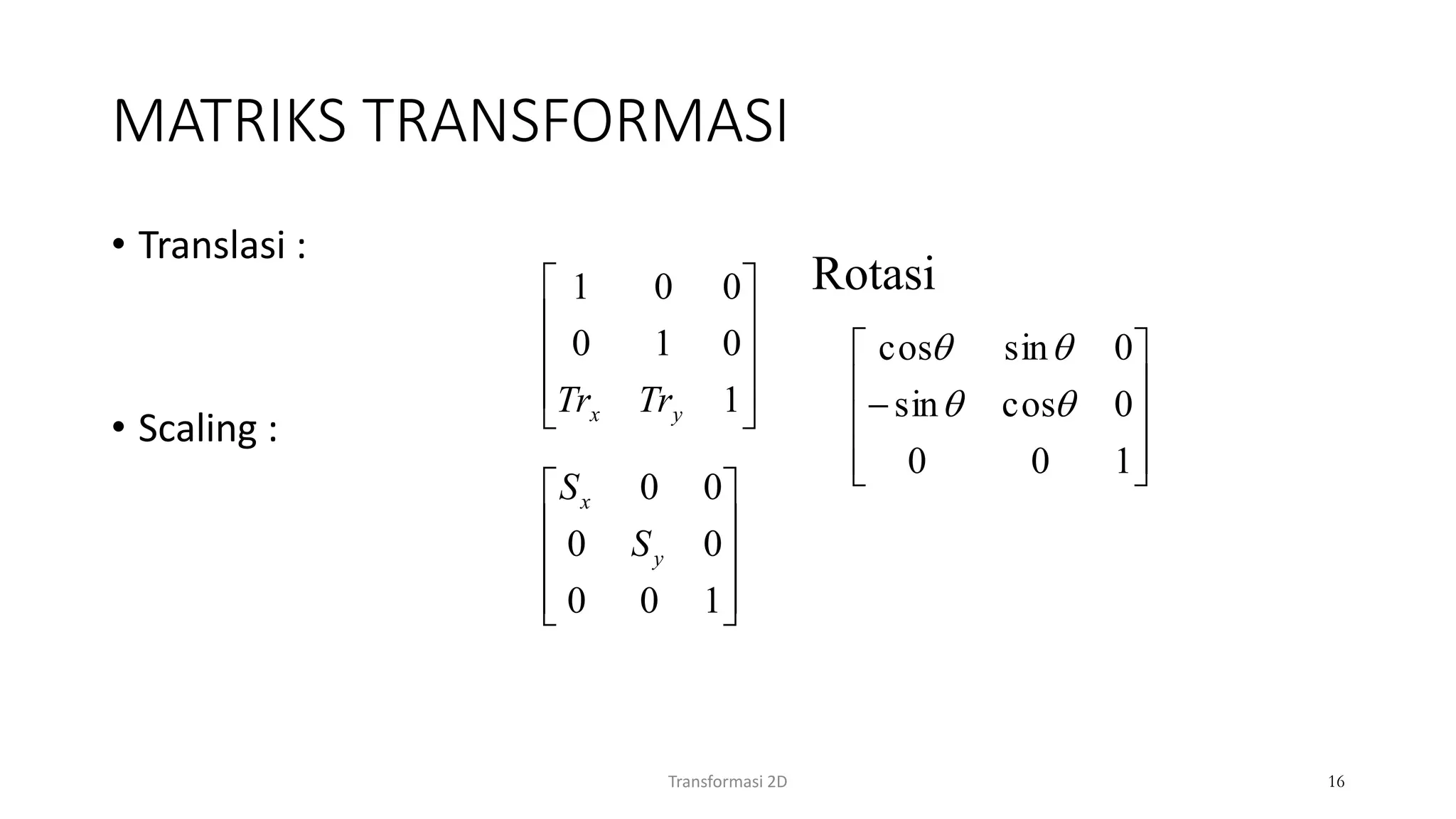 Transformasi 2 Dimensi | PPTX