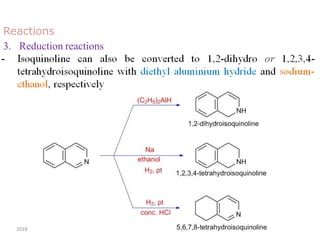 Quinoline and isoquinoline- heterocyclic chemistry- pharmacy | PDF