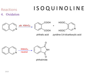 Quinoline and isoquinoline- heterocyclic chemistry- pharmacy | PDF