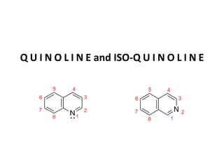 Quinoline and isoquinoline- heterocyclic chemistry- pharmacy | PPT