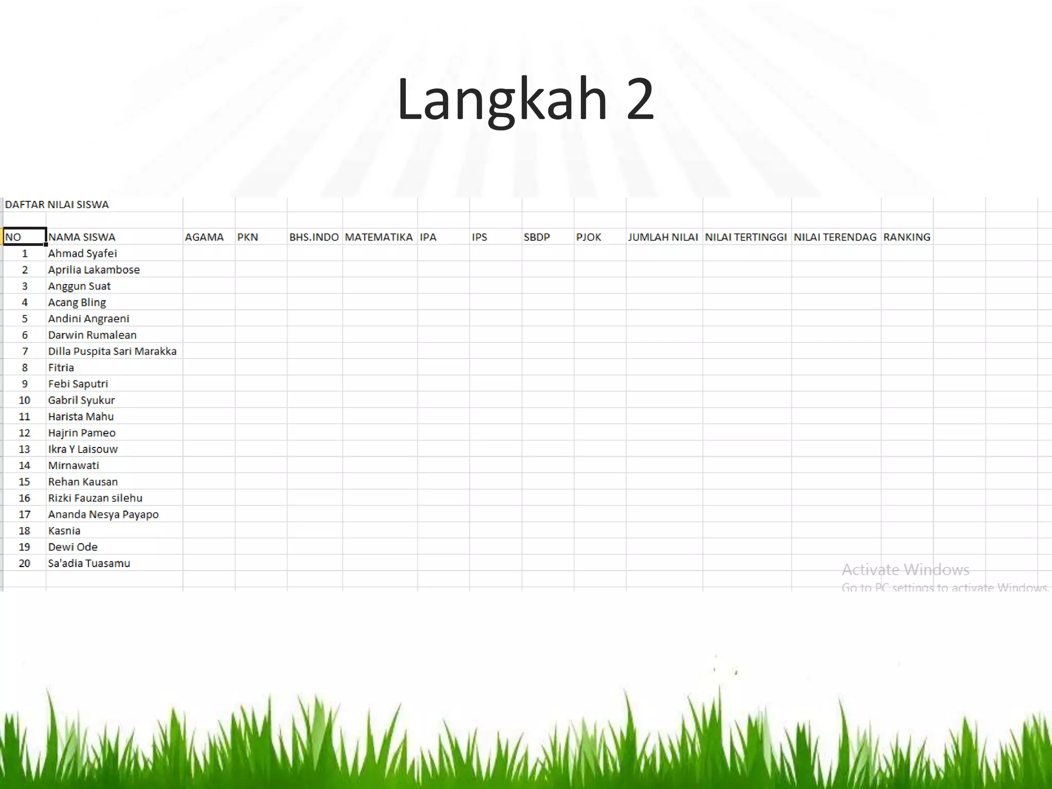8. materi buat tabel dan rumus otomatis ms.excel | PPTX