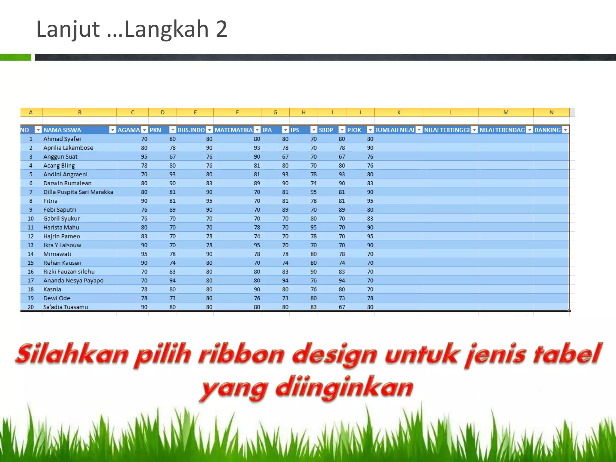 8. materi buat tabel dan rumus otomatis ms.excel | PPTX