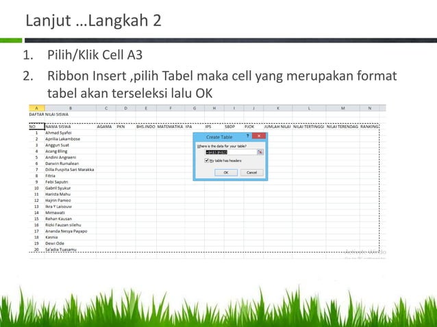 8. materi buat tabel dan rumus otomatis ms.excel | PPT