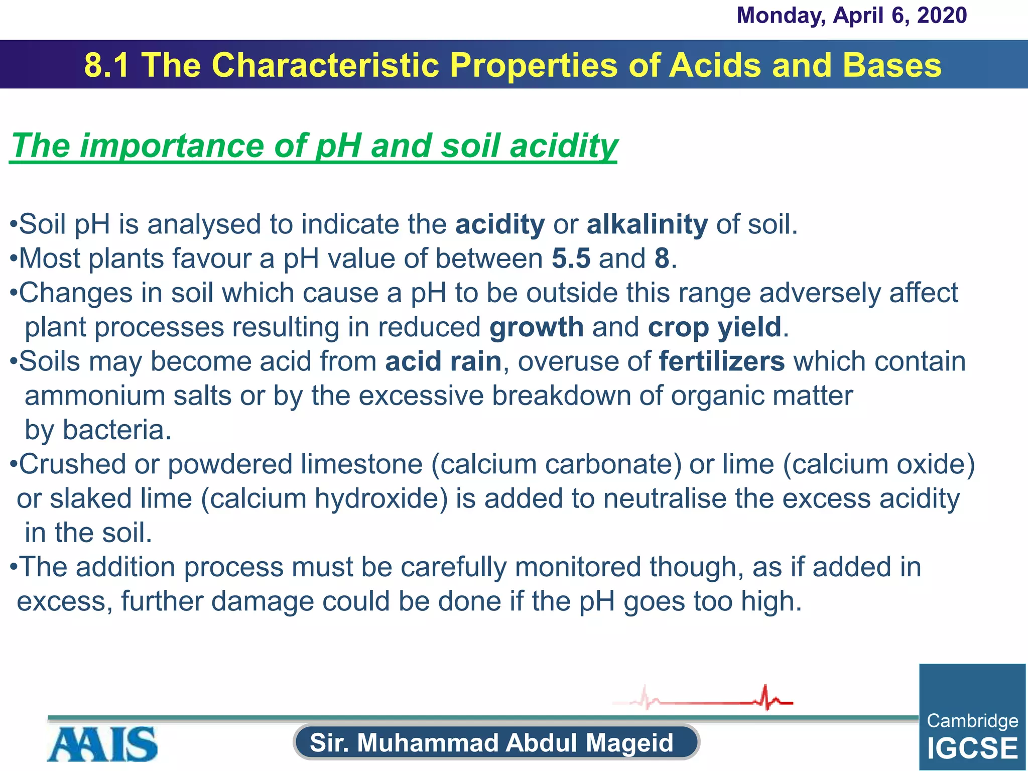 8.1 the characteristic properties of acids and bases | PPSX