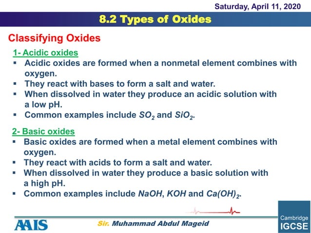 8.2 types of oxides | PPSX
