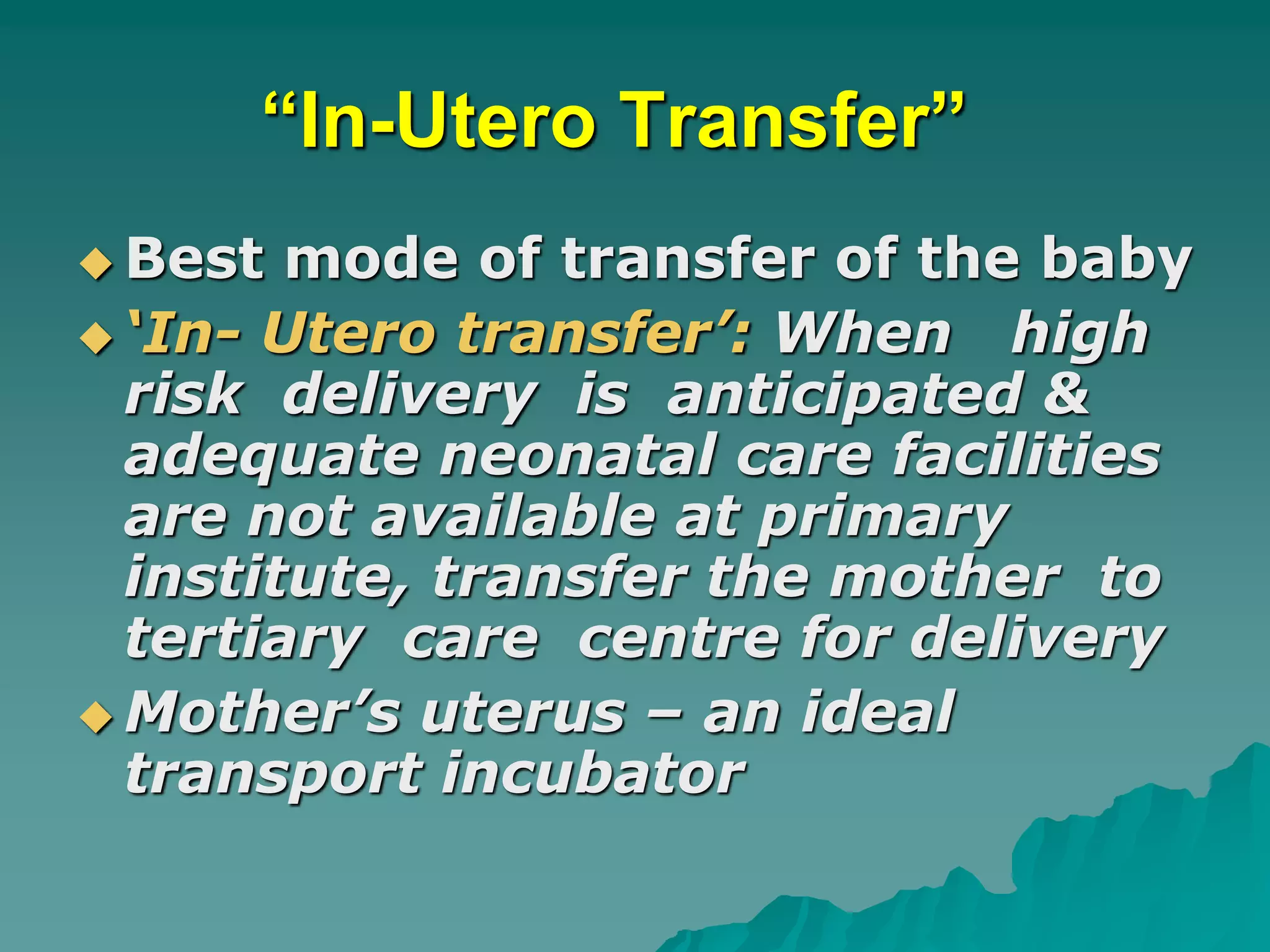 Neonatal transport | PPT