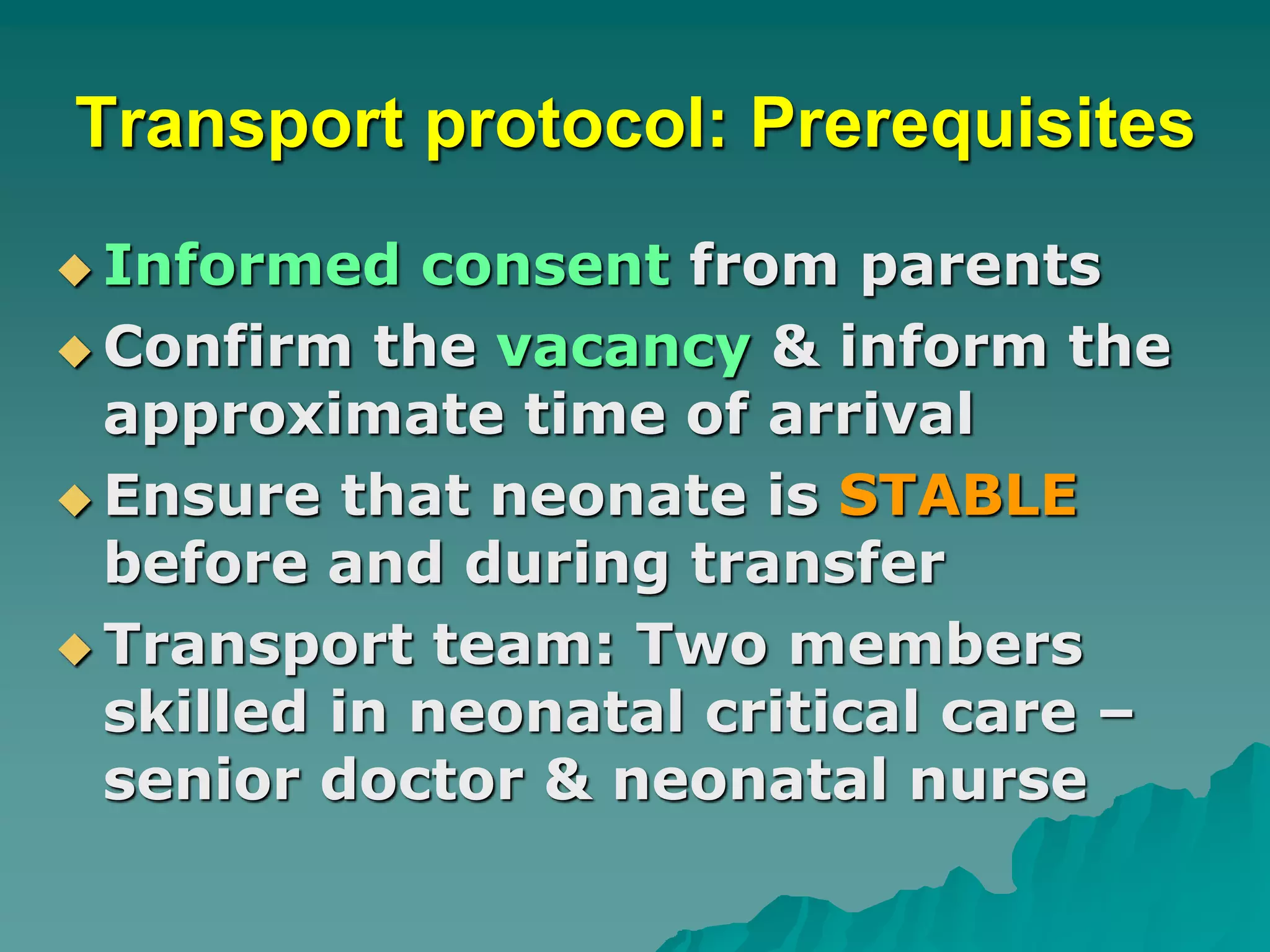 Neonatal transport | PPT