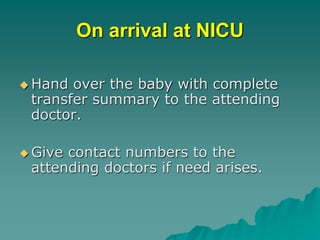 Neonatal transport | PPT