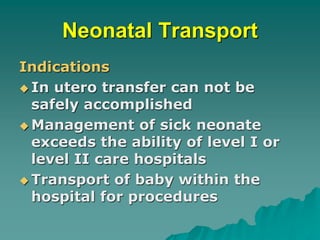 Neonatal transport | PPT