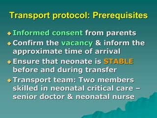Neonatal transport | PPT