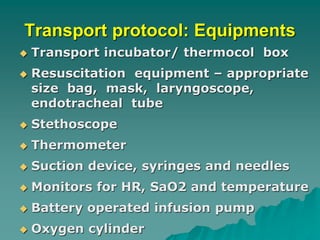Neonatal transport | PPT