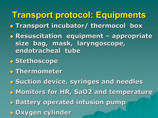 Neonatal transport | PPT | Pregnancy | Reproductive Health