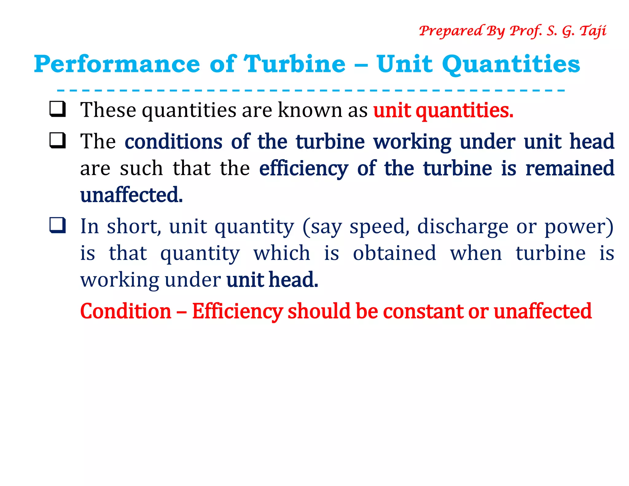 Unit Quantities of Turbine | Fluid Mechanics | PDF