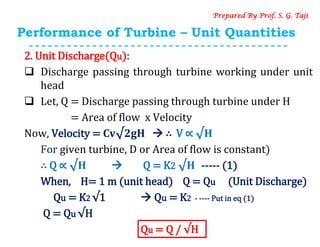 Unit Quantities of Turbine | Fluid Mechanics | PDF