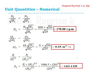 Unit Quantities of Turbine | Fluid Mechanics | PDF