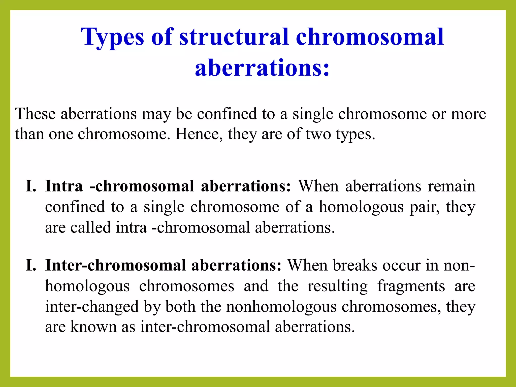 Structural chromosomal aberration | PDF