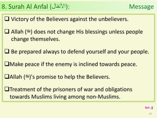 Al Quran (Chapter 8): Surah Al Anfal [The Spoils of War] | PDF