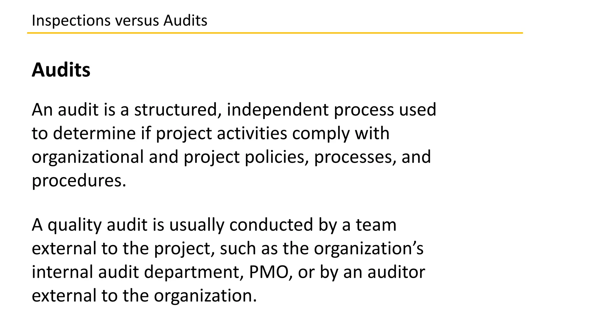 8.2 Inspections Versus Audits | PPTX
