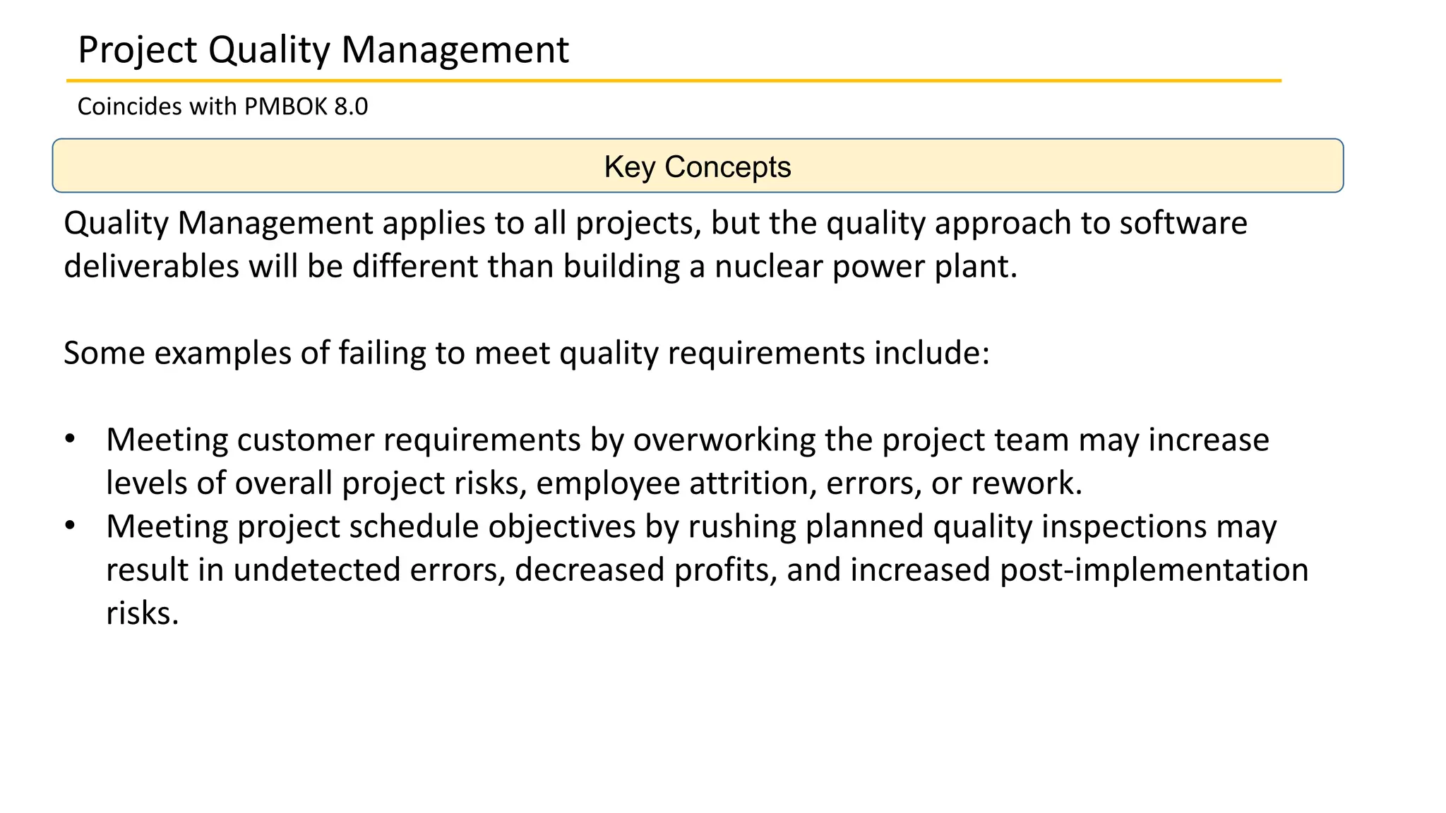 8.0 Project Quality Management Overview | PPTX