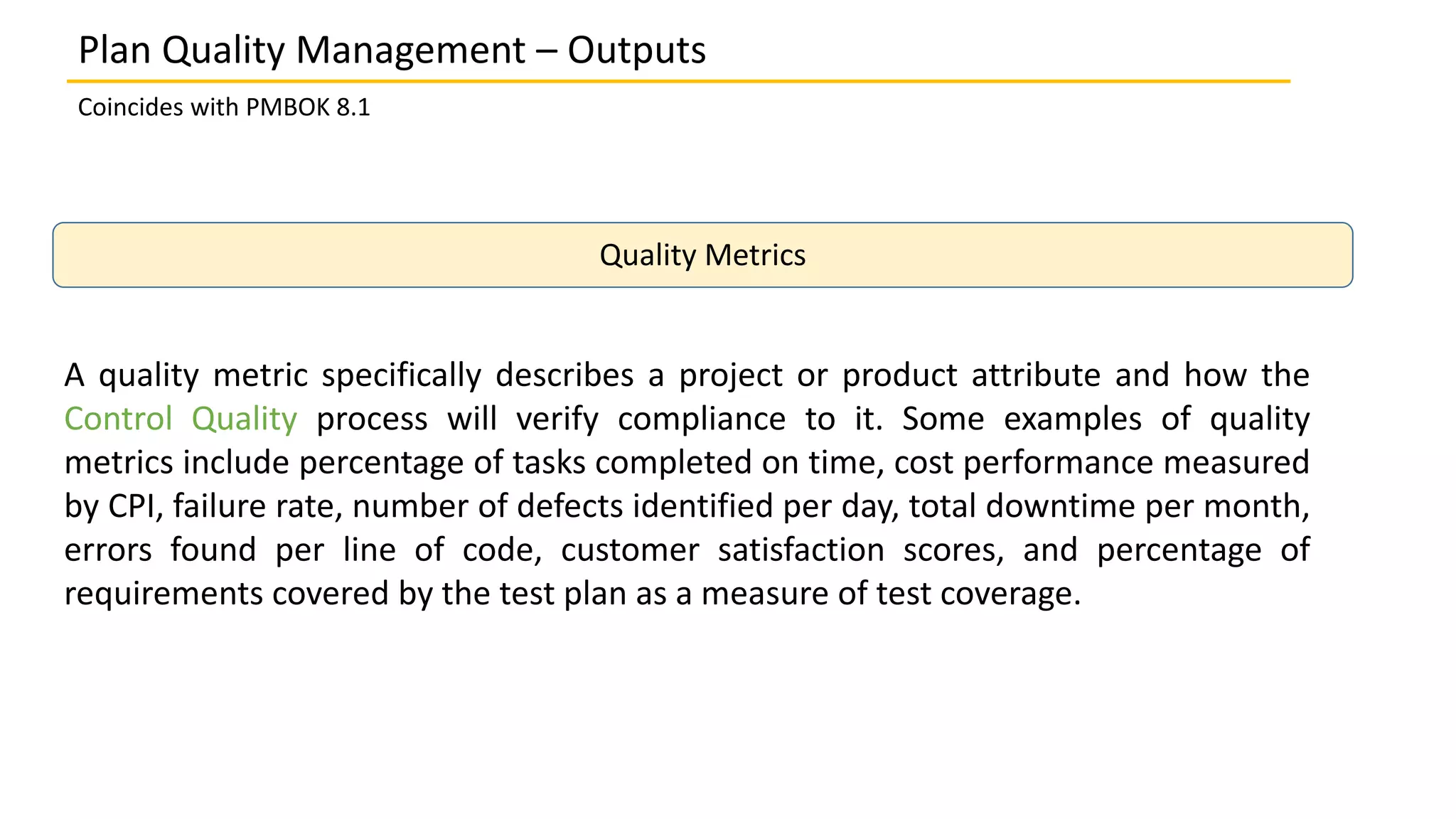 8.1 Plan Quality Management | PPTX