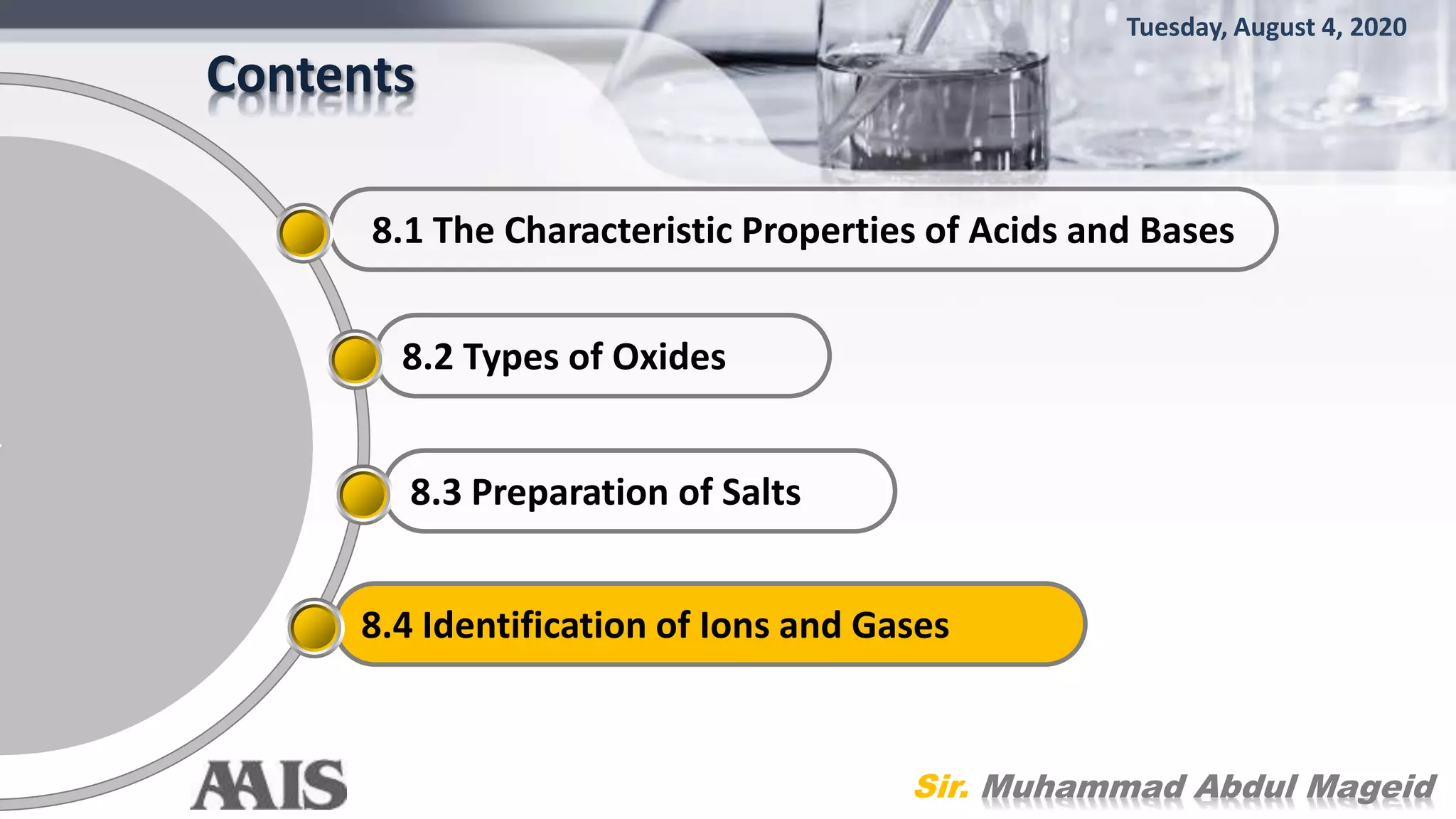 8.4 identification of ions and gases | PPTX