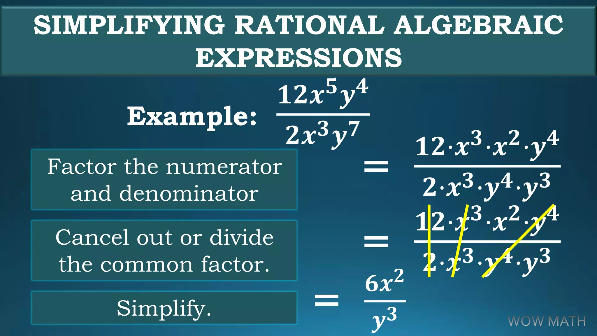 Simplifying Rational Algebraic Expressions | PDF