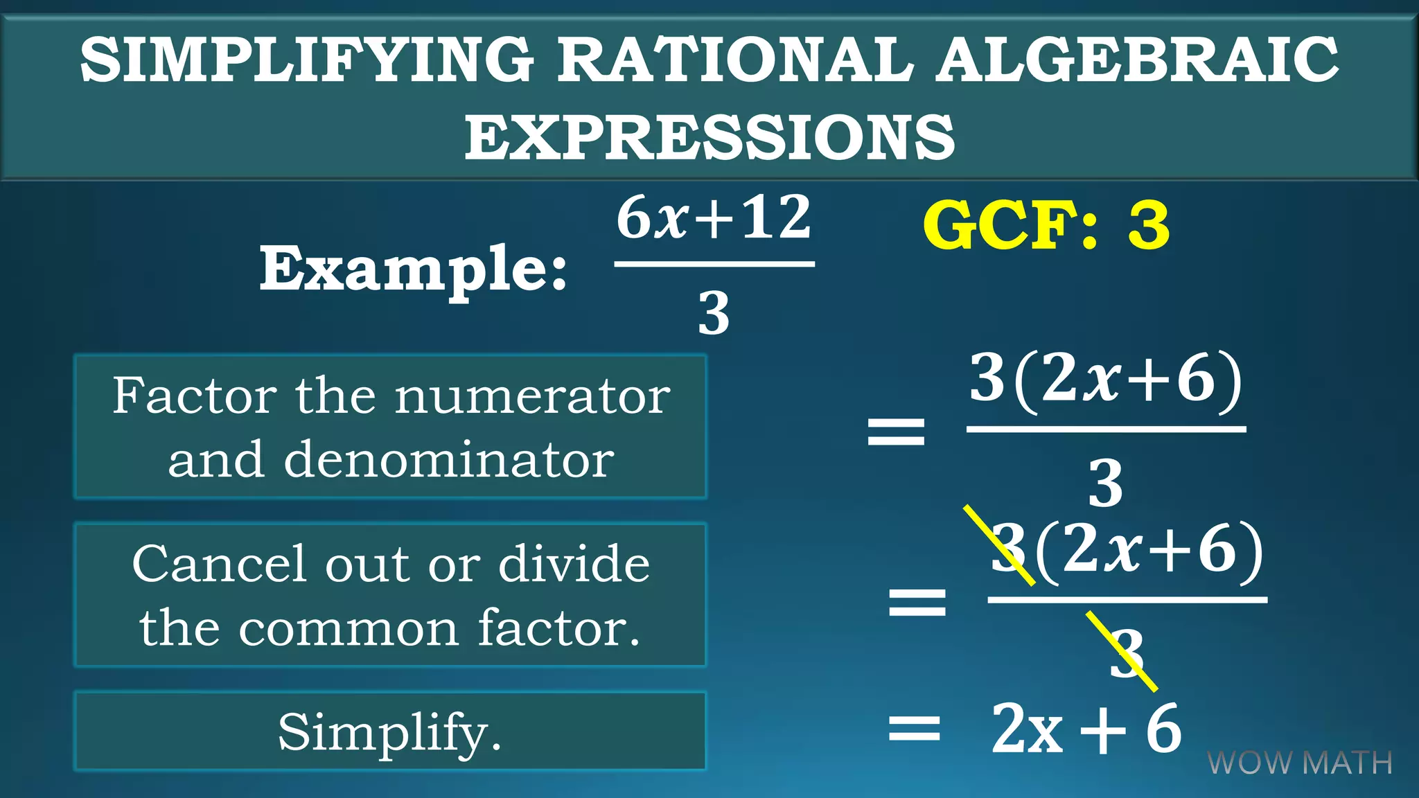 Simplifying Rational Algebraic Expressions | PDF