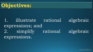 Simplifying Rational Algebraic Expressions | PDF
