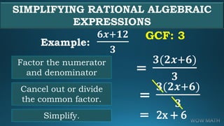 Simplifying Rational Algebraic Expressions | PDF