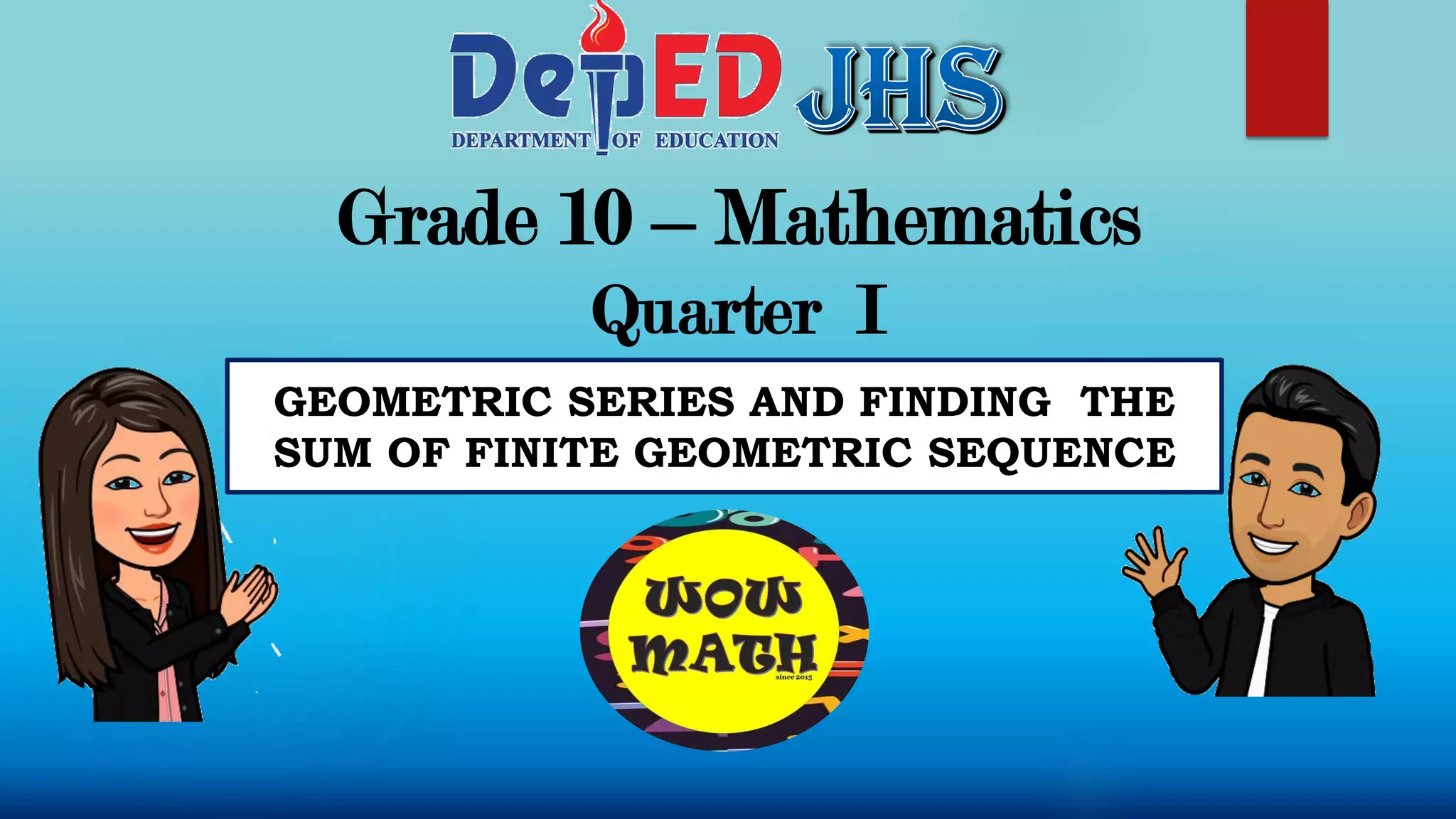 Geometric Series and Finding the Sum of Finite Geometric Sequence | PDF