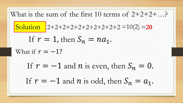 Geometric Series and Finding the Sum of Finite Geometric Sequence | PDF ...