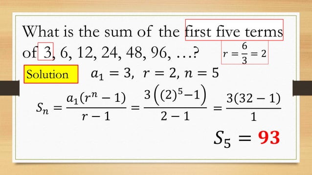 Geometric Series and Finding the Sum of Finite Geometric Sequence | PDF ...